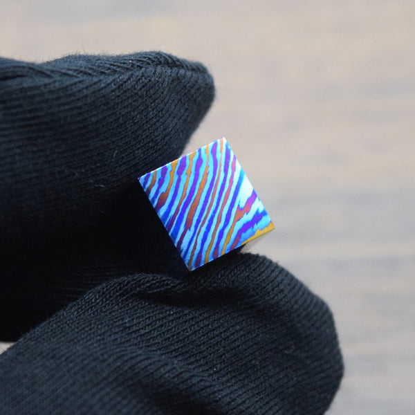 SOLID DAMASCUS TITANIUM CUBE - Trance Metals