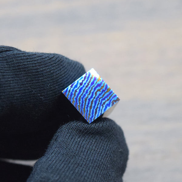 MINI DAMASCUS TITANIUM CUBE // 10mm - Trance Metals