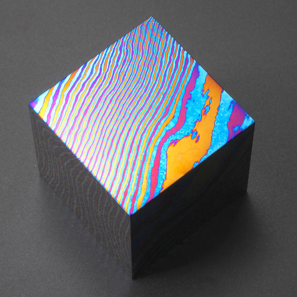 SOLID DAMASCUS TITANIUM CUBES - Trance Metals