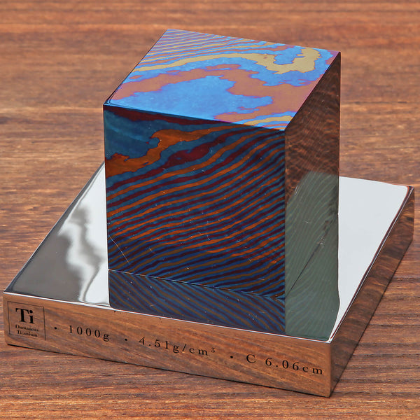 SOLID DAMASCUS TITANIUM CUBES - Trance Metals